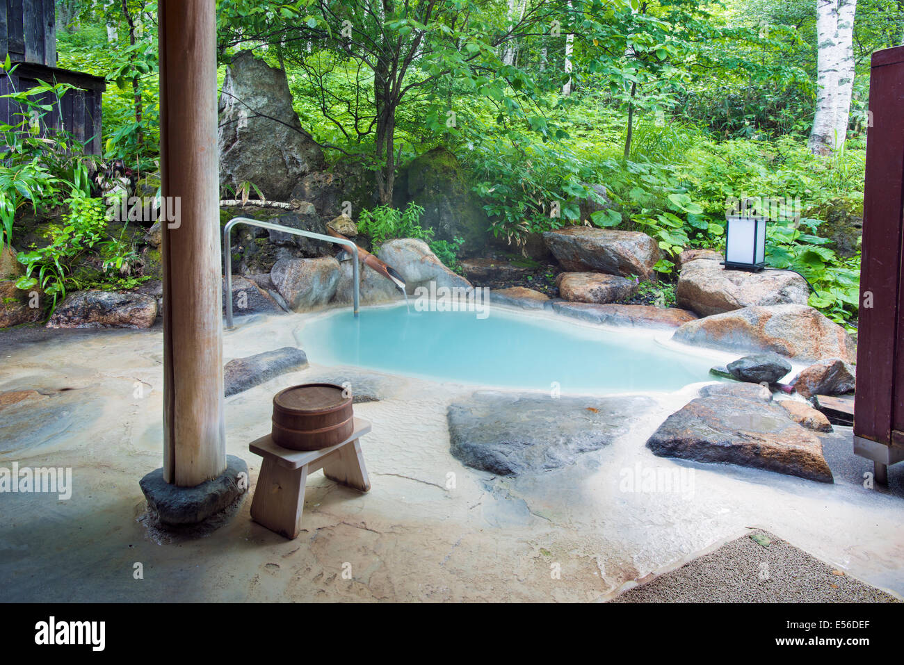 Typical Japanese rotenburo hotspring onsen. This is in Shirahone Onsen ...