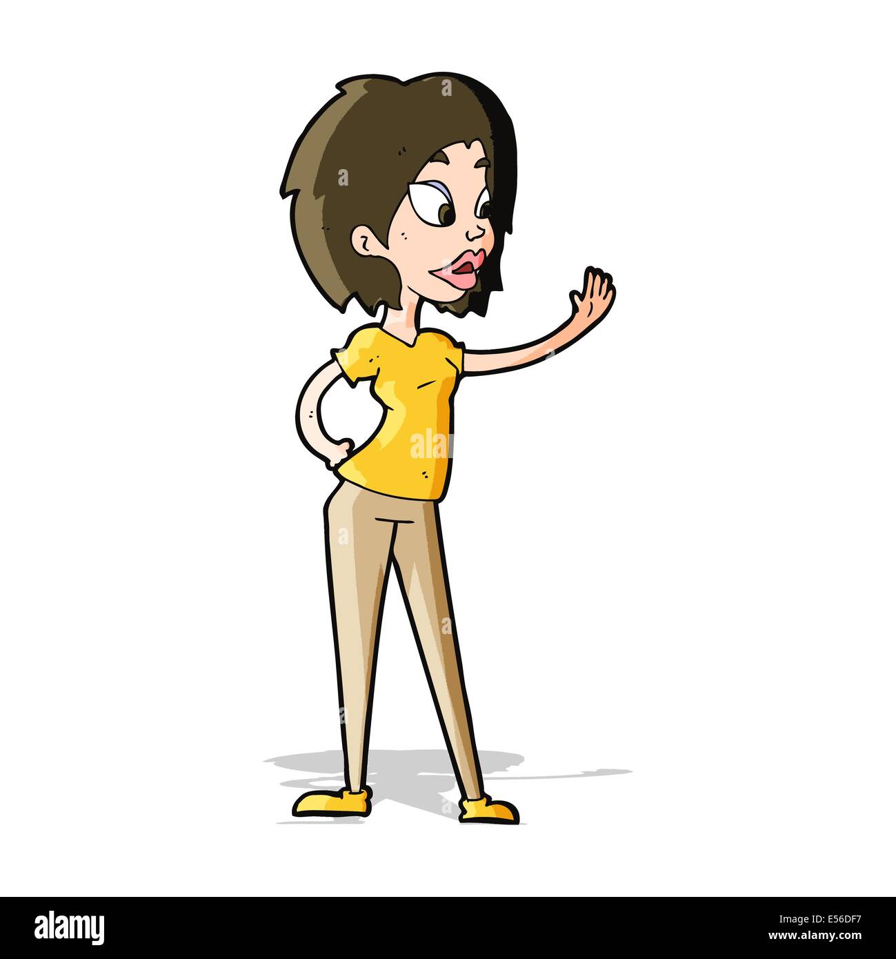 cartoon woman waving Stock Vector Image & Art - Alamy