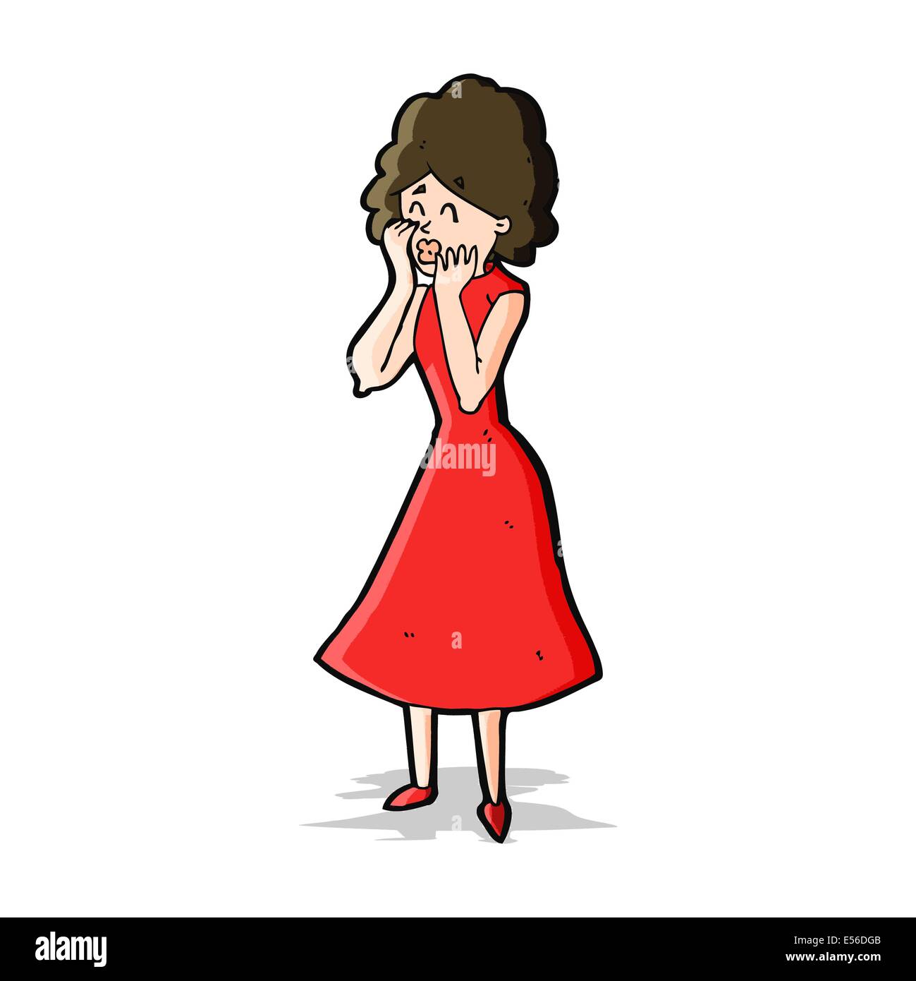 cartoon worried woman Stock Vector Image & Art - Alamy