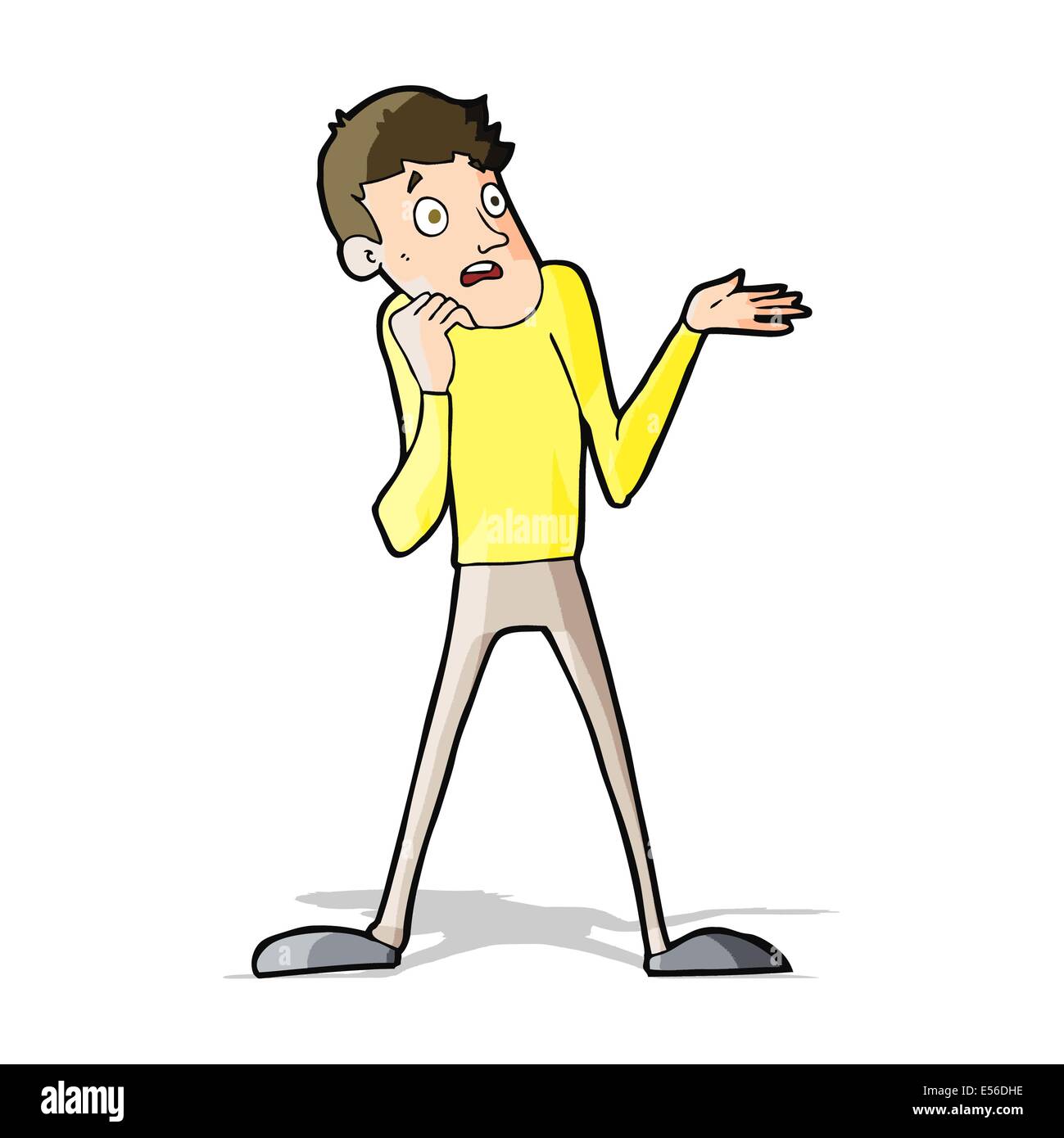 cartoon nervous man Stock Vector Image & Art - Alamy