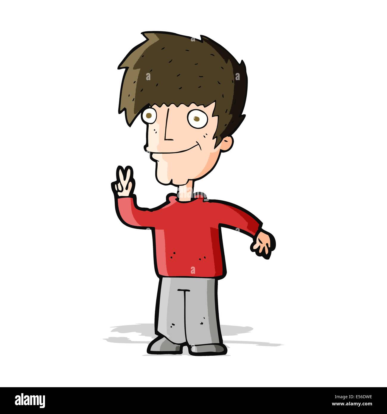 cartoon man giving peace sign Stock Vector Image & Art - Alamy