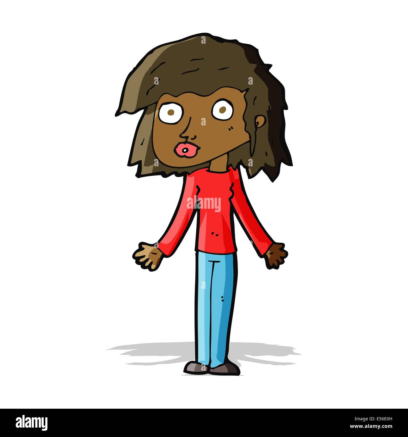 cartoon girl shrugging shoulders Stock Vector Image & Art - Alamy