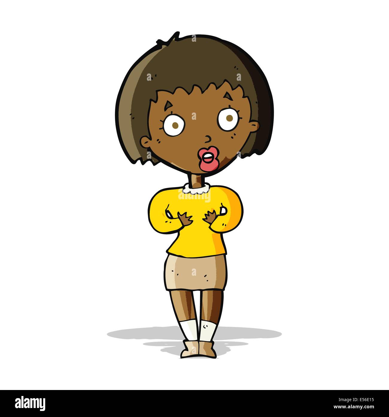 cartoon woman making Who Me? gesture Stock Vector Image & Art - Alamy