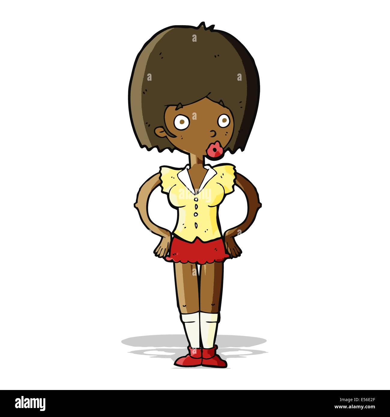 Cartoon Woman With Hands On Hips Stock Vector Image And Art Alamy