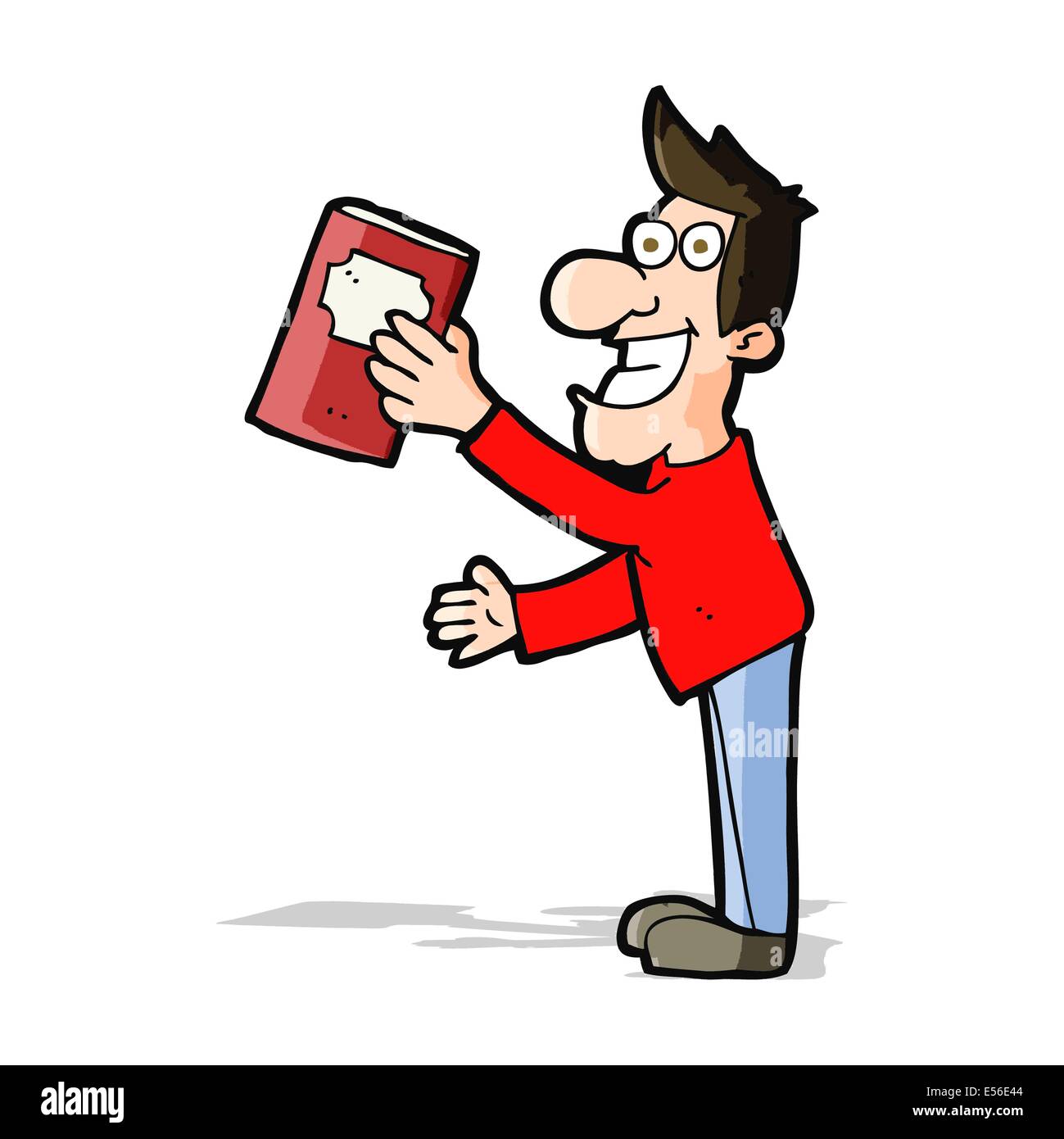 cartoon man with book Stock Vector Image & Art - Alamy