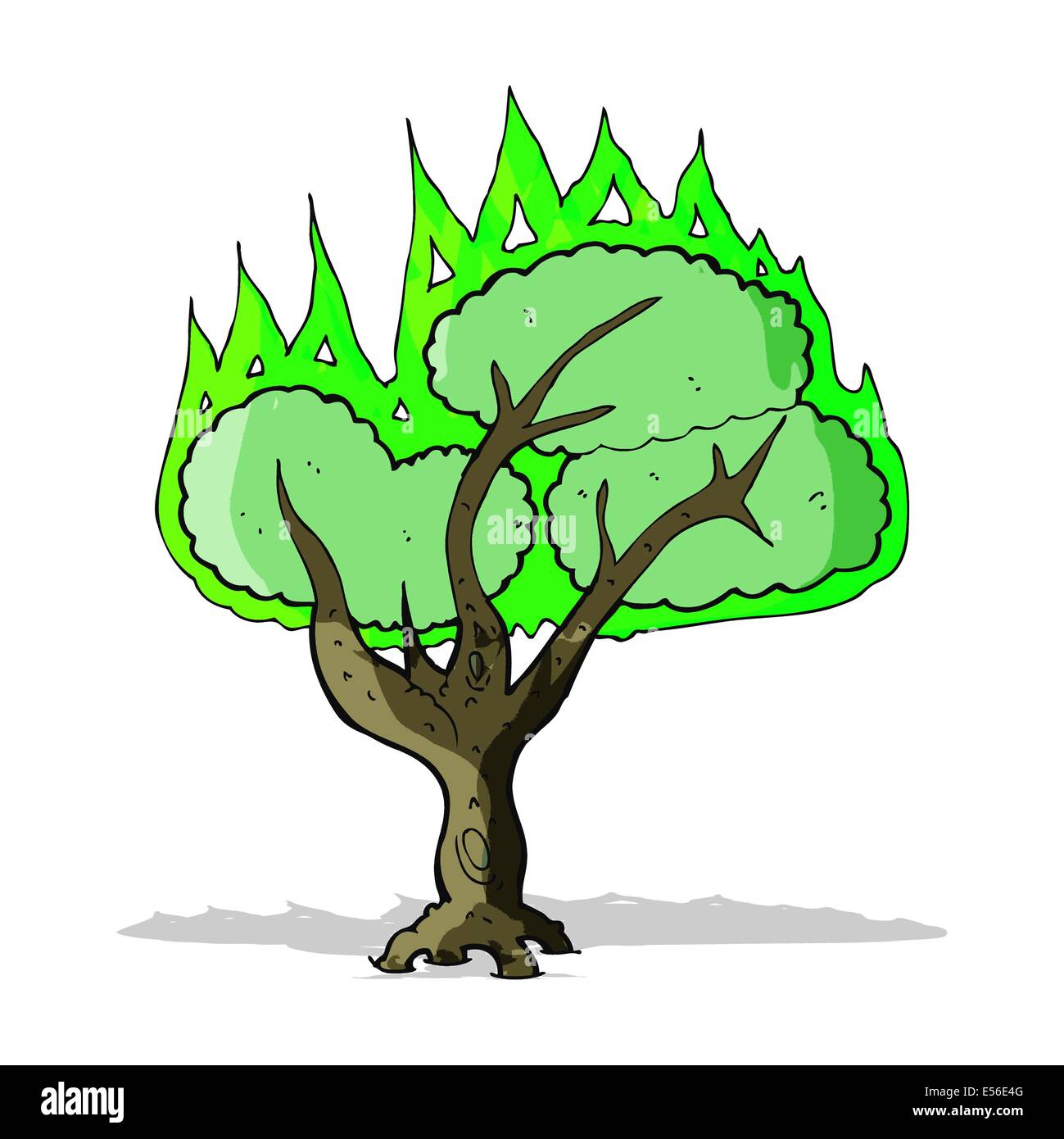 cartoon spooky burning tree Stock Vector Image & Art - Alamy