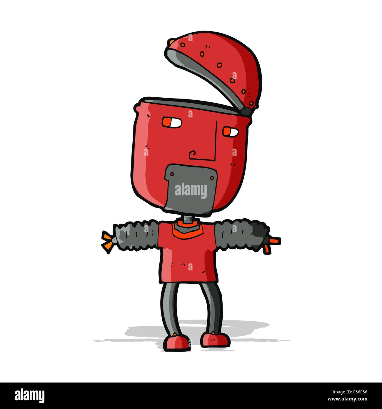 funny cartoon robot with open head Stock Vector Image & Art - Alamy
