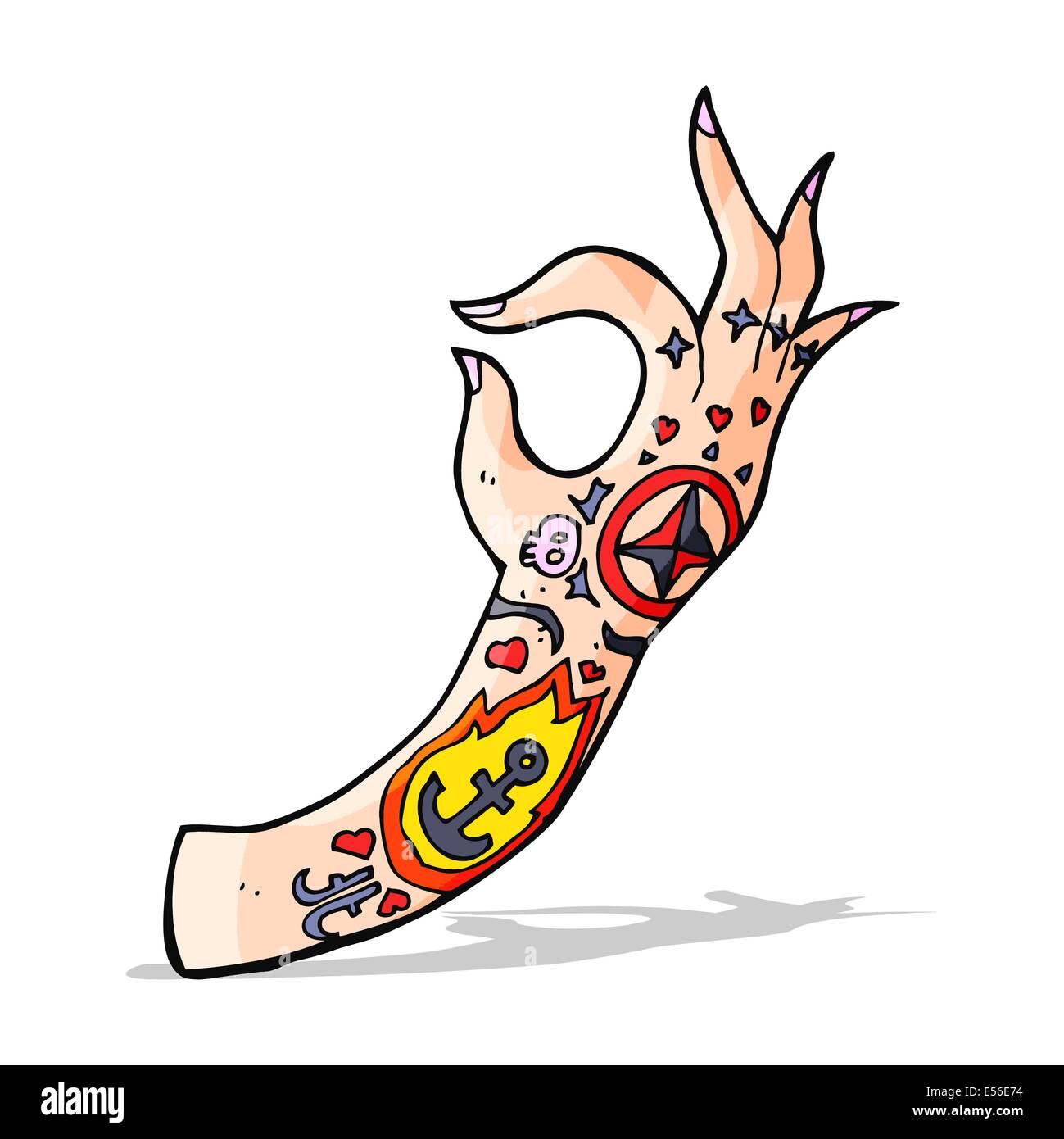 cartoon tattoo arm Stock Vector Image & Art - Alamy