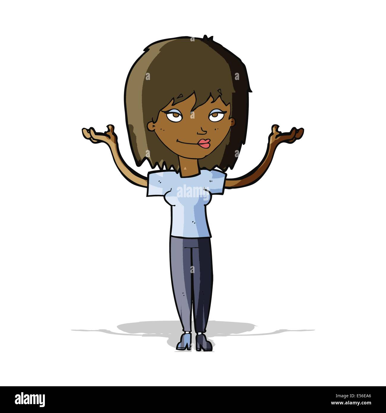 cartoon woman shrugging Stock Vector Image & Art - Alamy