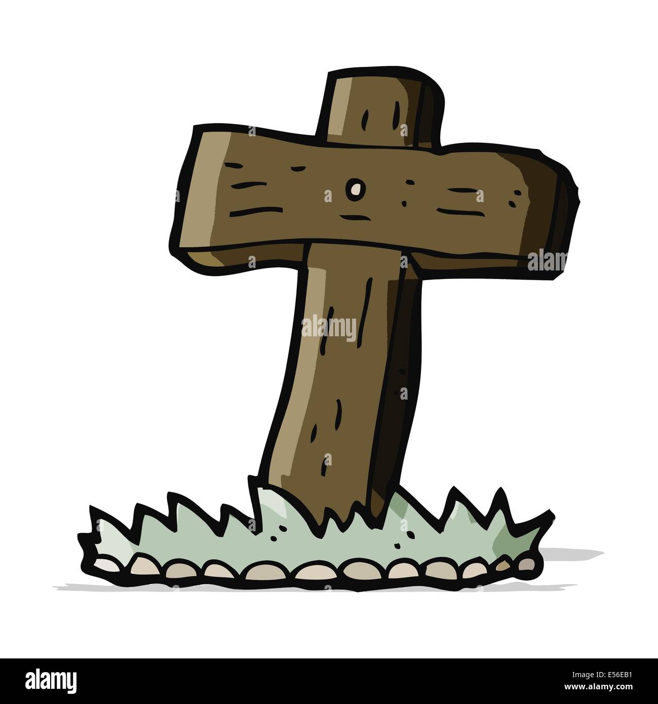cartoon wooden cross grave Stock Vector Image & Art - Alamy