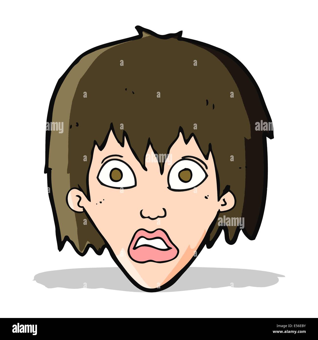 cartoon frightened woman Stock Vector Image & Art - Alamy