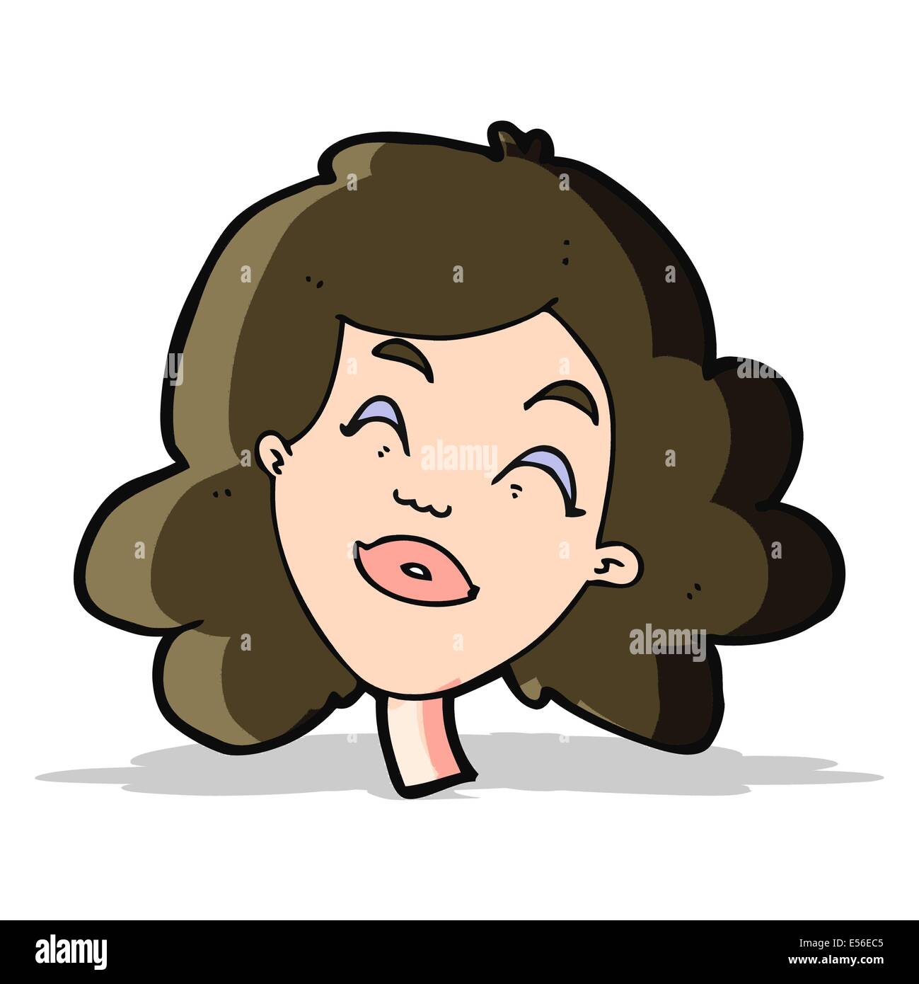 cartoon happy female face Stock Vector Image & Art - Alamy