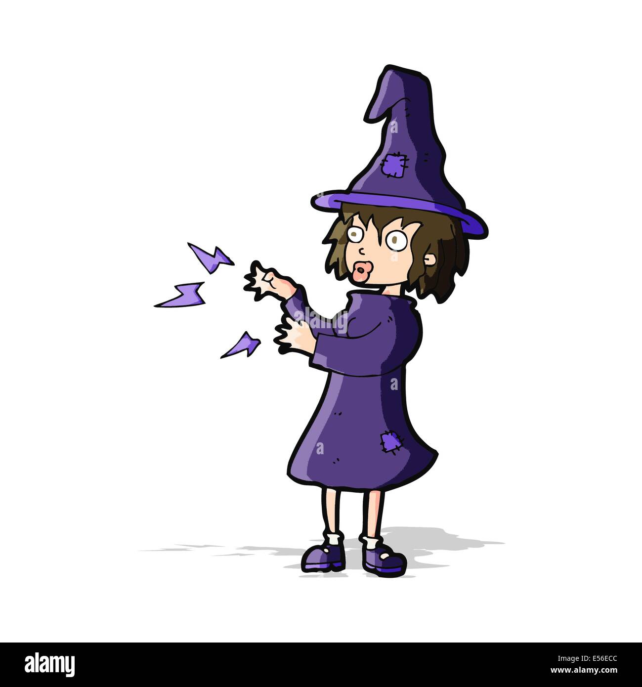 cartoon witch casting spell Stock Vector Image & Art - Alamy