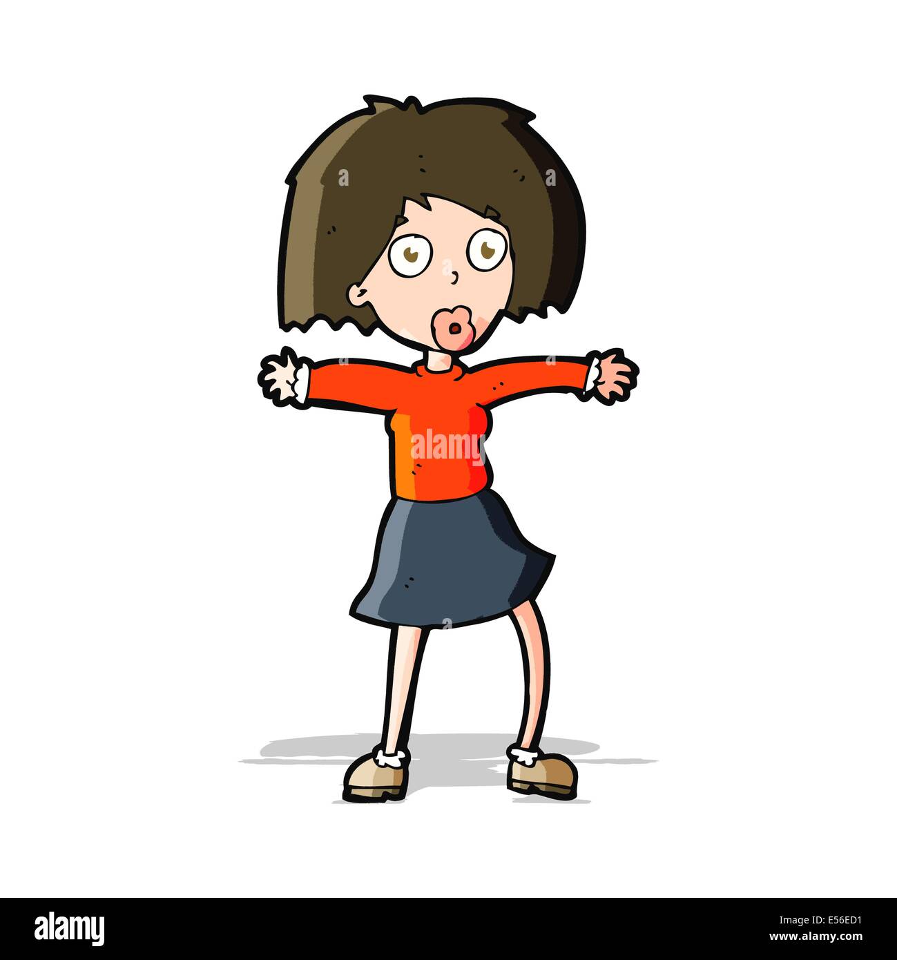 cartoon surprised woman Stock Vector Image & Art - Alamy
