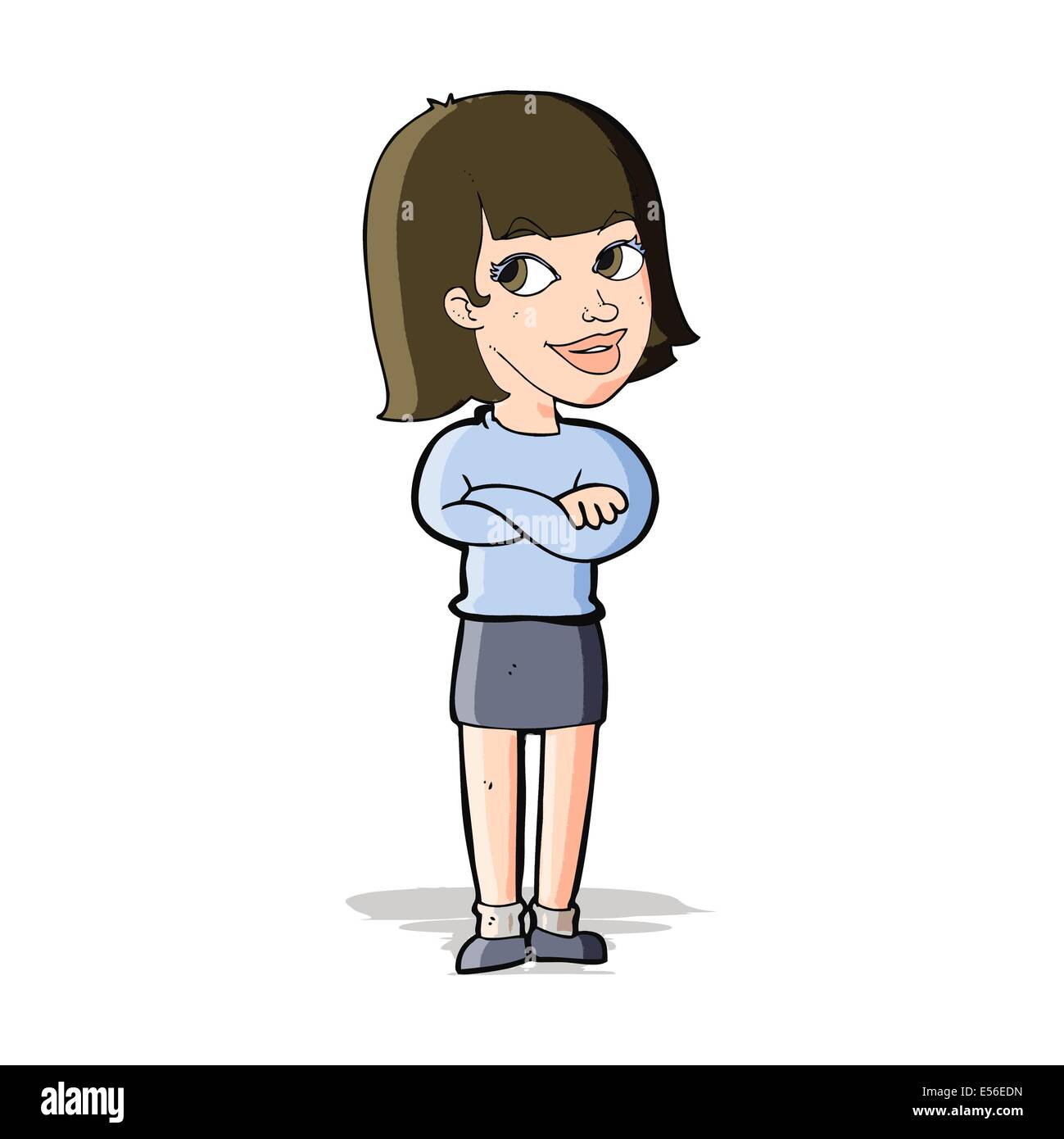 cartoon happy woman looking over Stock Vector Image & Art - Alamy