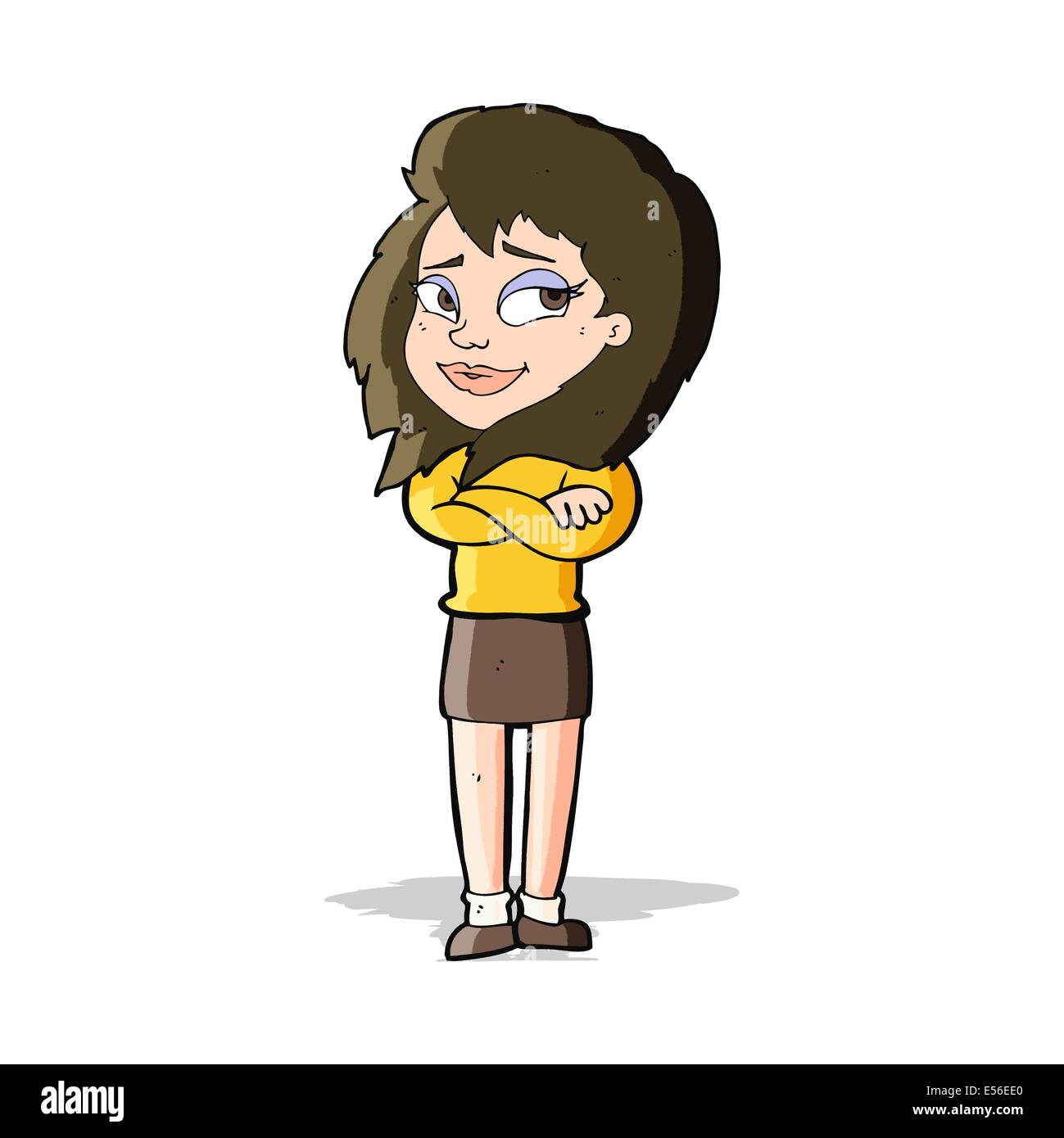 cartoon woman with crossed arms Stock Vector Image & Art - Alamy