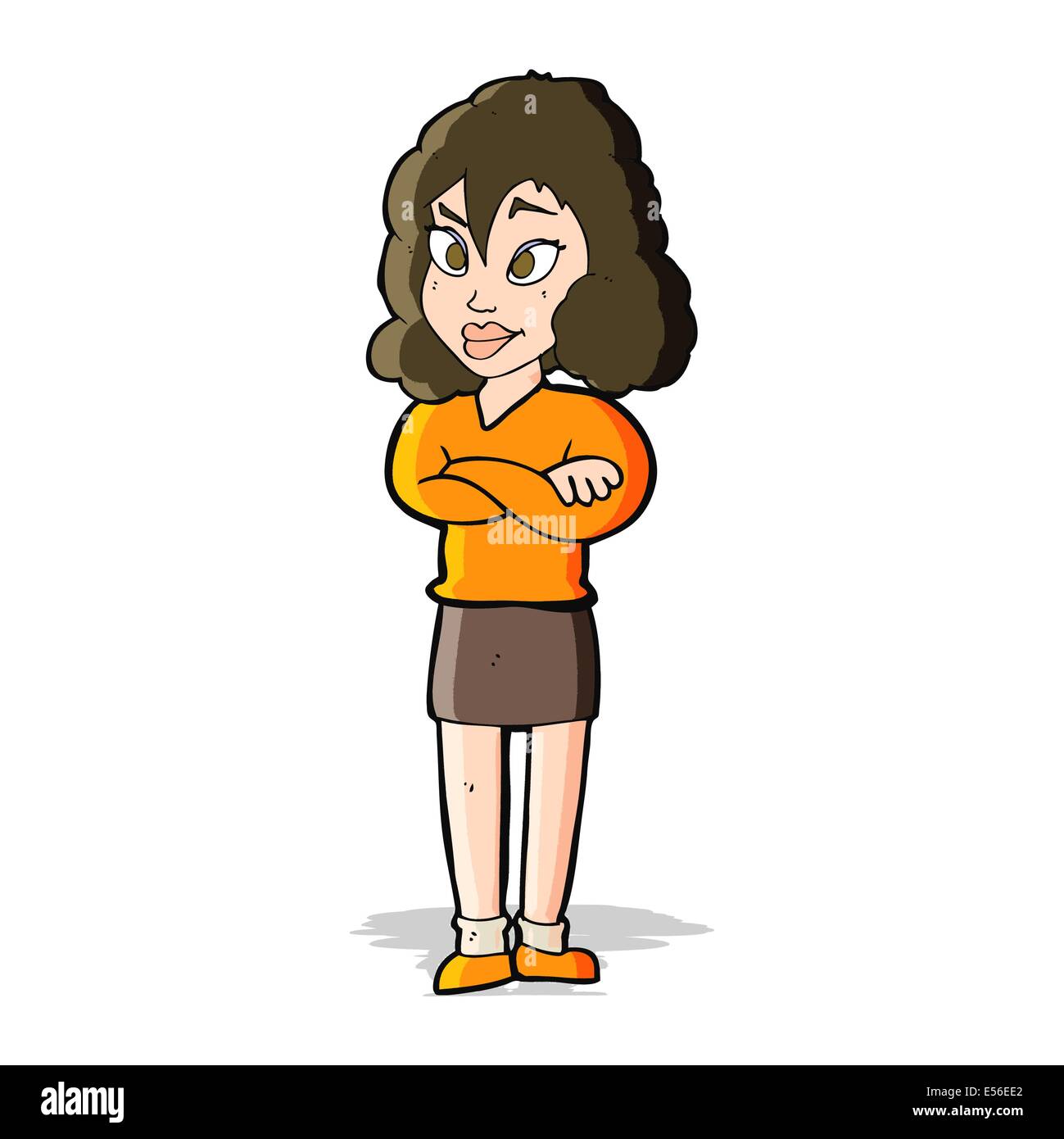 cartoon woman with crossed arms Stock Vector Image & Art - Alamy