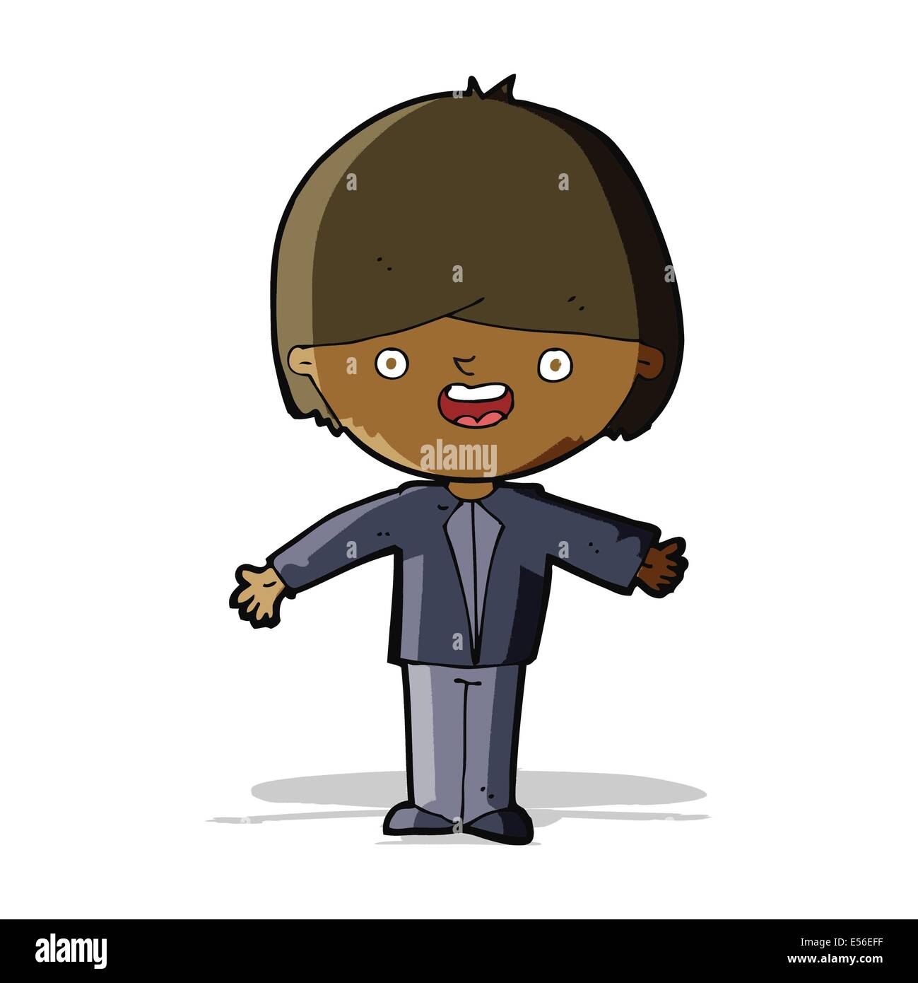 Cartoon happy boy open arms hi-res stock photography and images - Alamy