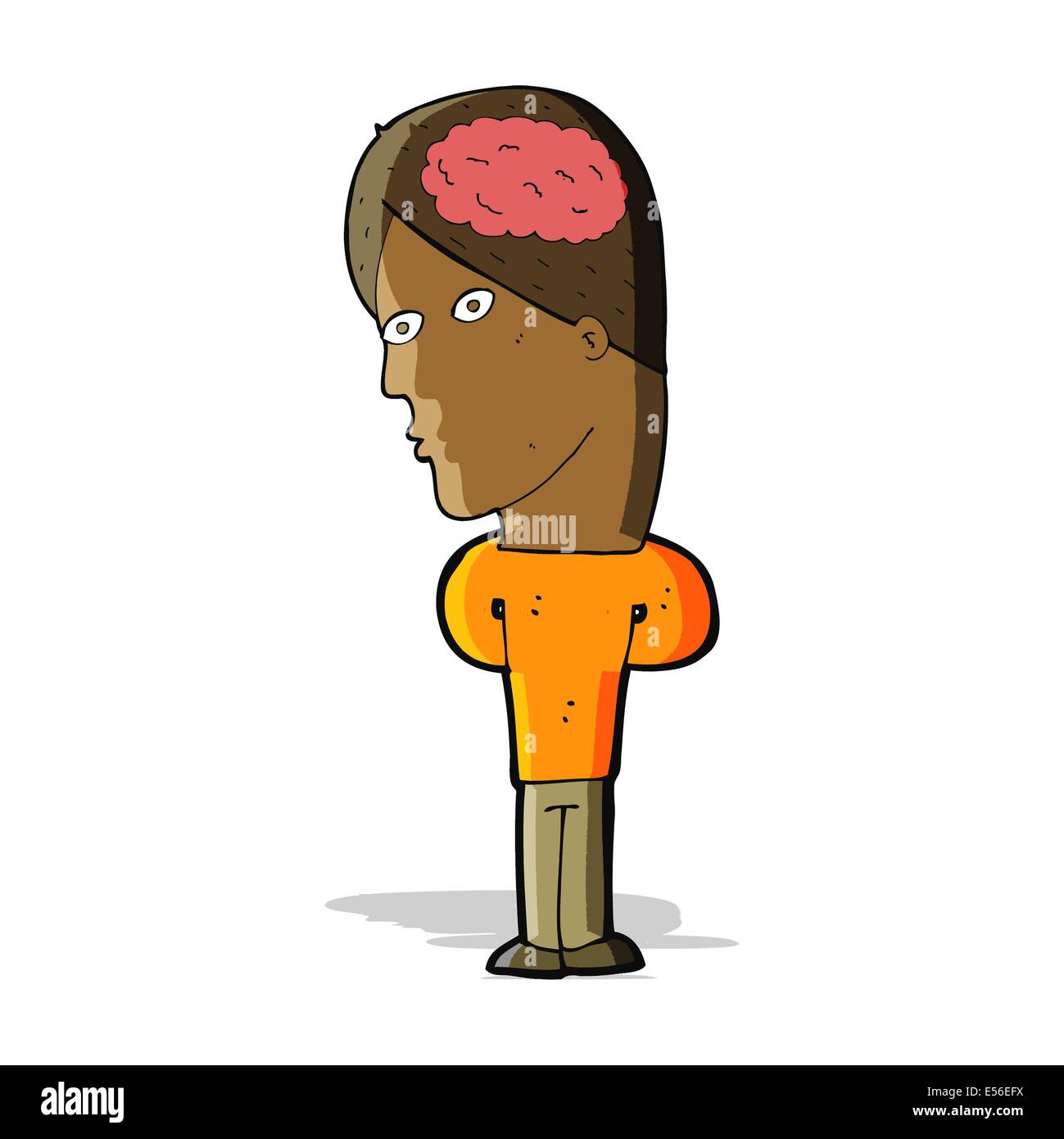 cartoon man with big brain Stock Vector Image & Art - Alamy