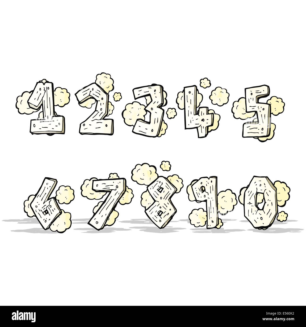 cartoon wooden numbers Stock Vector Image & Art - Alamy