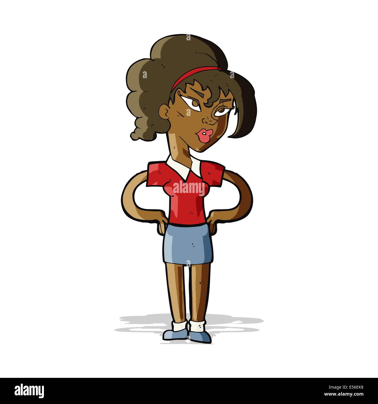 cartoon woman with hands on hips Stock Vector Image & Art - Alamy