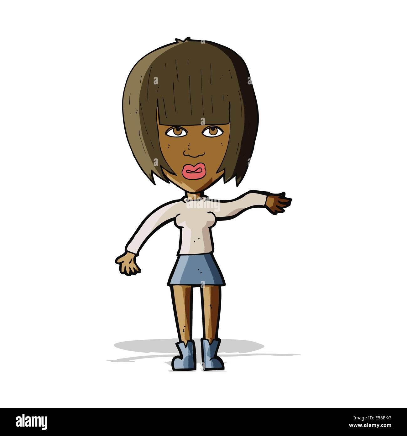 cartoon woman waving away Stock Vector Image & Art - Alamy