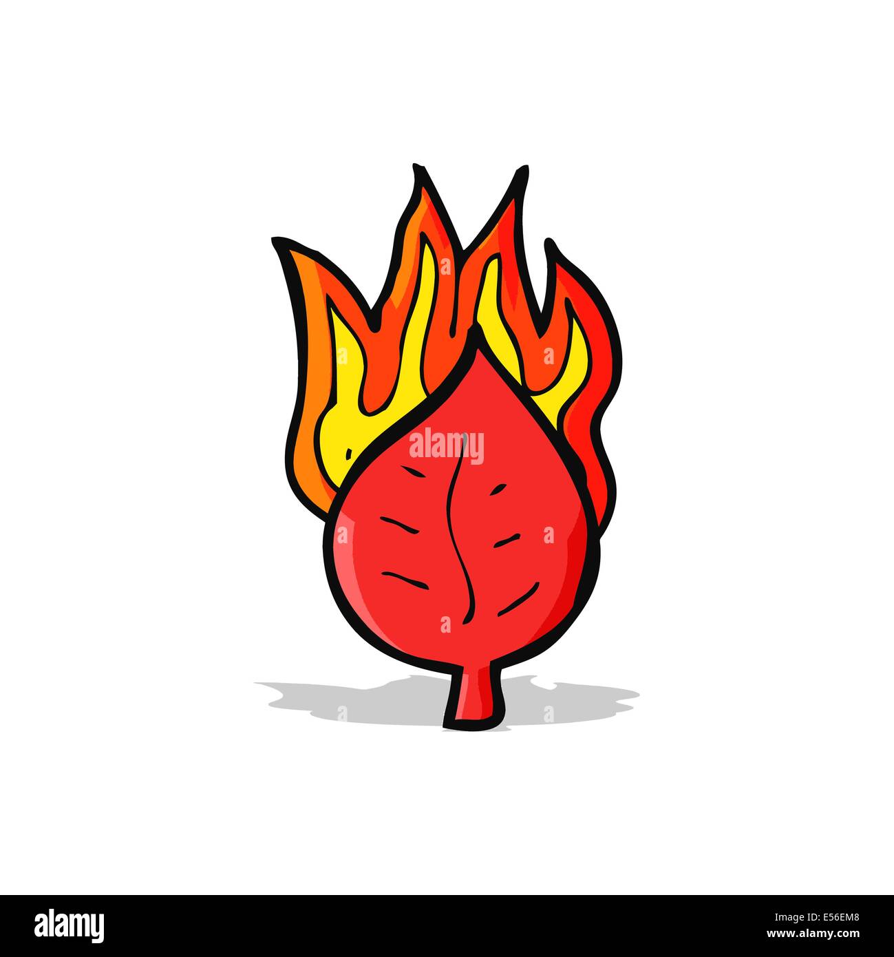cartoon leaf on fire symbol Stock Vector Image & Art - Alamy