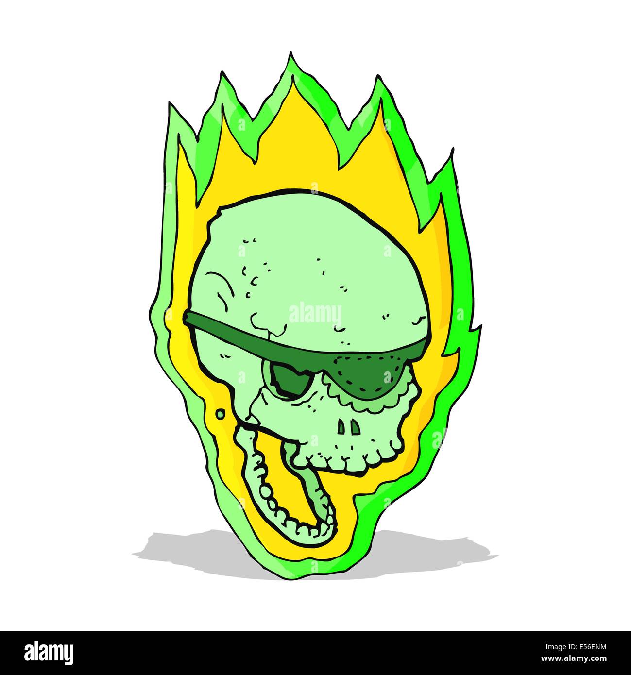 cartoon flaming pirate skull Stock Vector Image & Art - Alamy