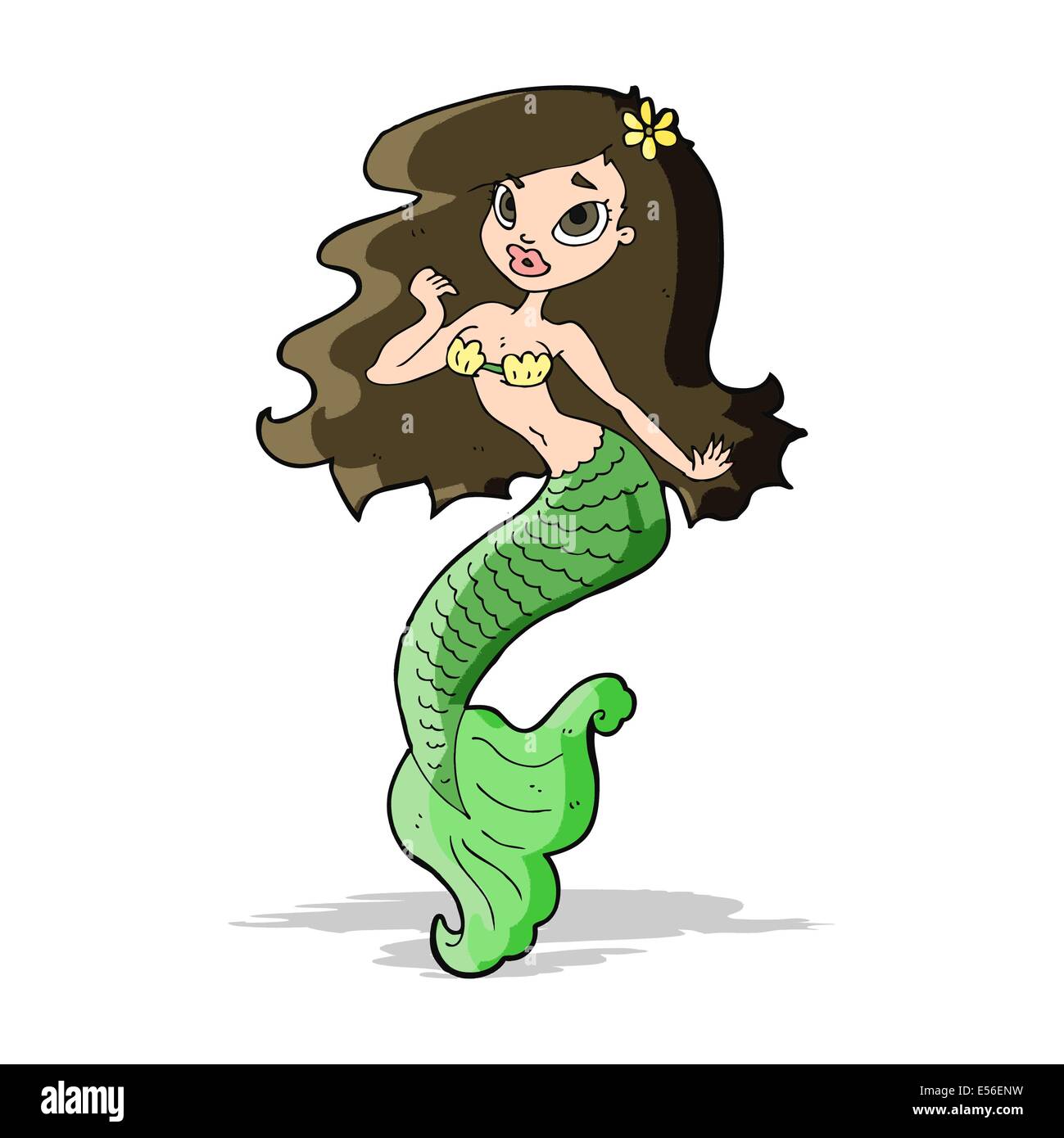 cartoon pretty mermaid Stock Vector Image & Art - Alamy