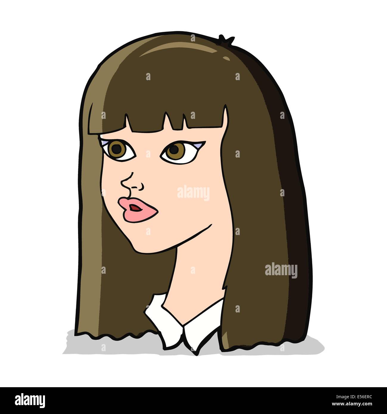 cartoon pretty girl with long hair Stock Vector Image & Art - Alamy
