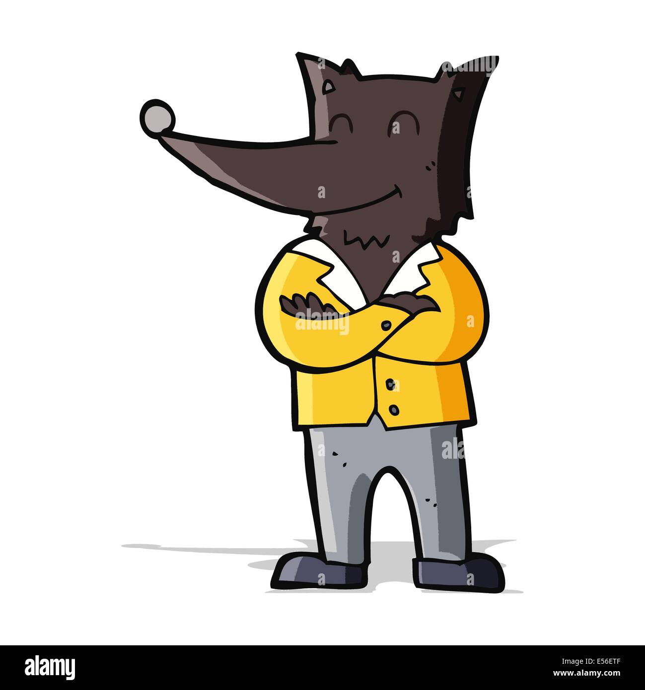 cartoon wolf in shirt Stock Vector Image & Art - Alamy