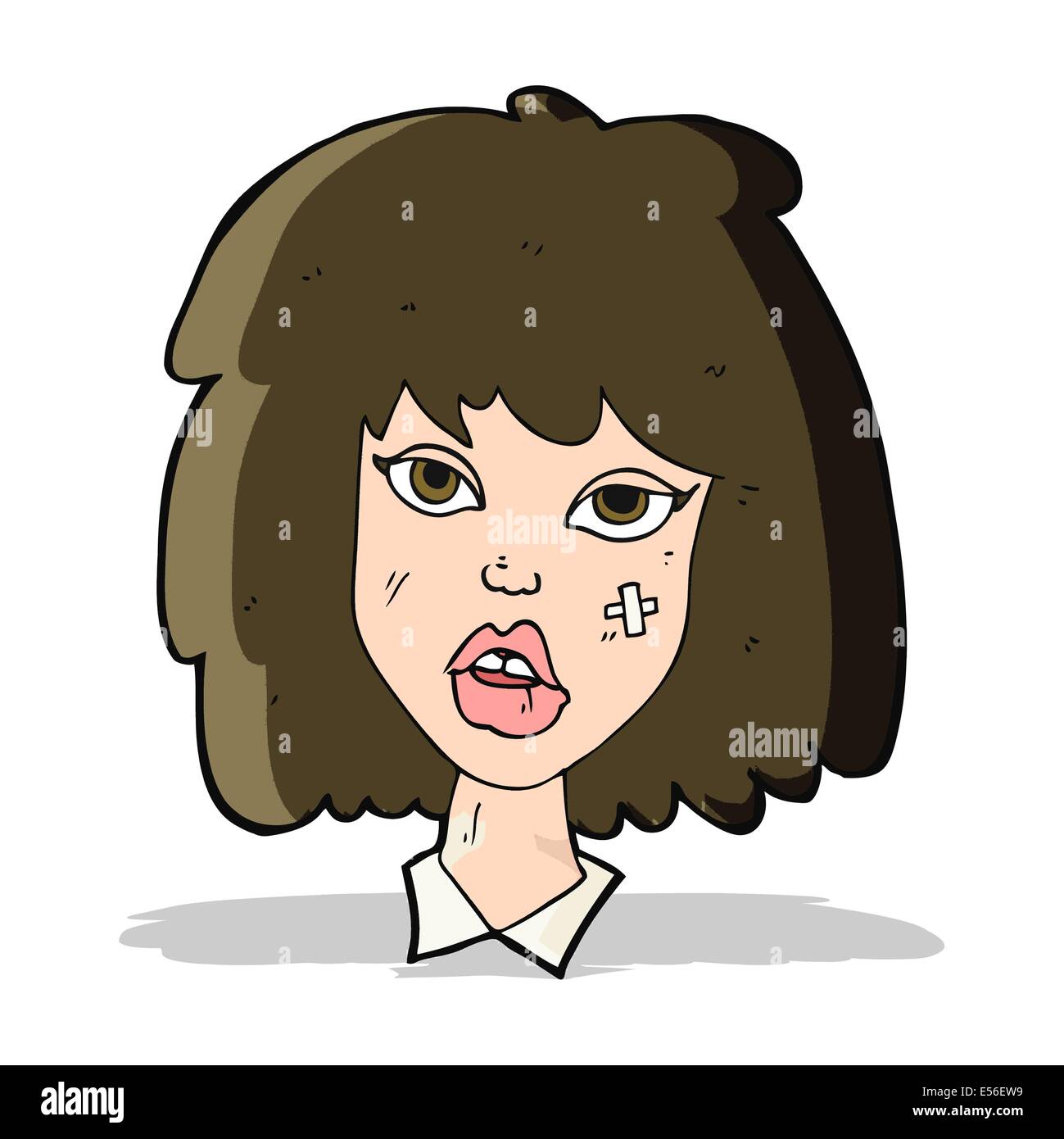 cartoon woman with bruised face Stock Vector Image & Art - Alamy