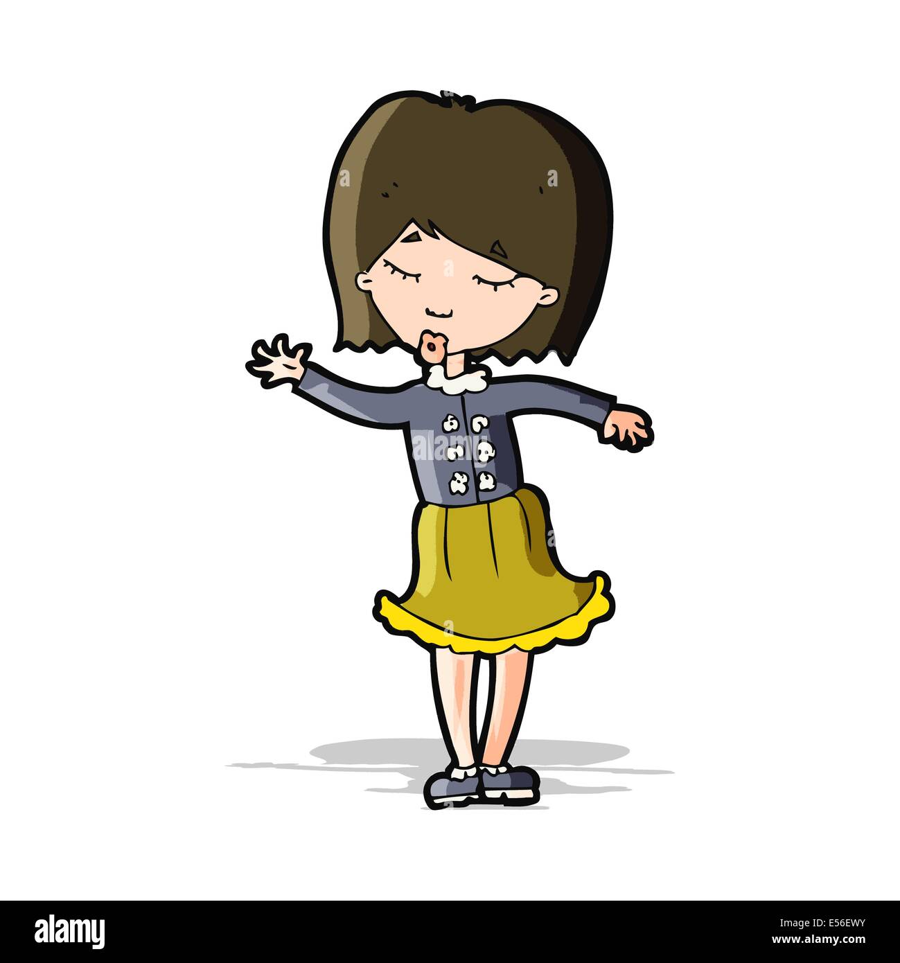cartoon waving woman Stock Vector Image & Art - Alamy