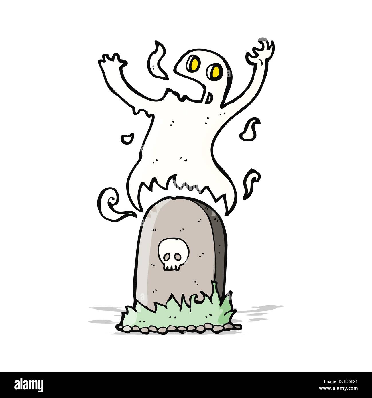 cartoon ghost rising from grave Stock Vector Image & Art - Alamy