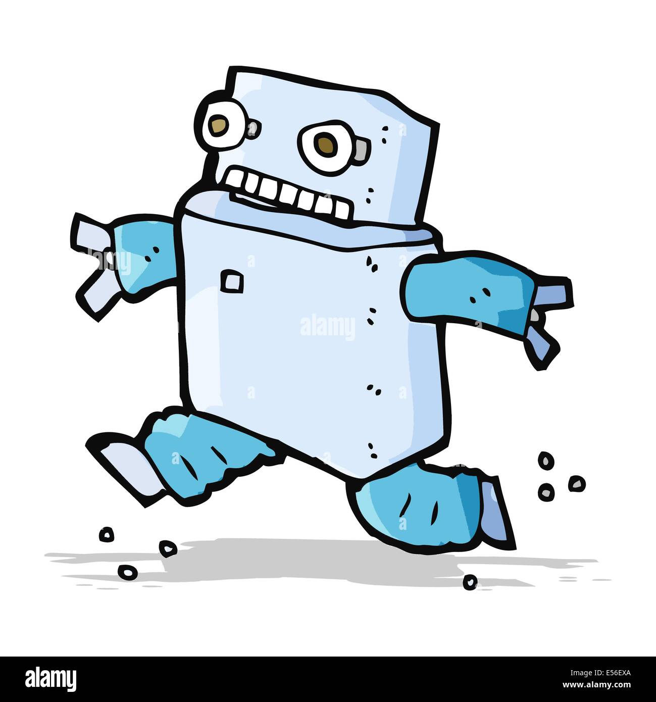 Cartoon running robot illustration Cut Out Stock Images & Pictures - Alamy