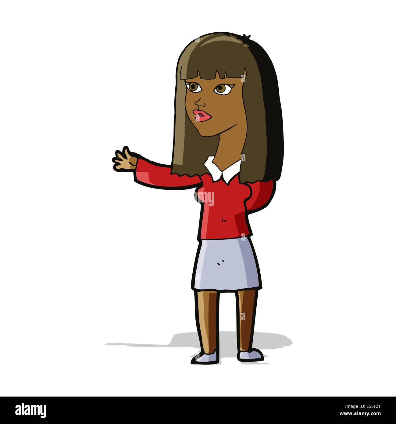 cartoon woman gesturing to show something Stock Vector Image & Art - Alamy