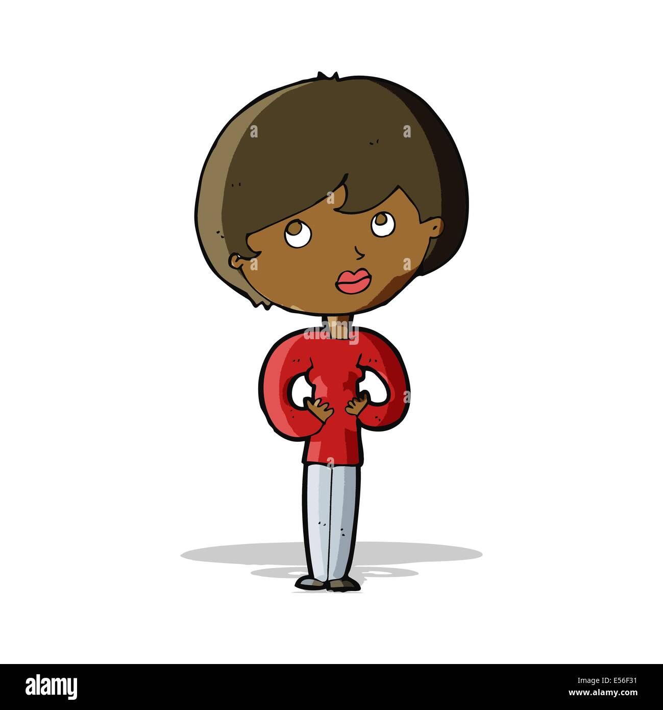 cartoon woman making Who Me? gesture Stock Vector Image & Art - Alamy