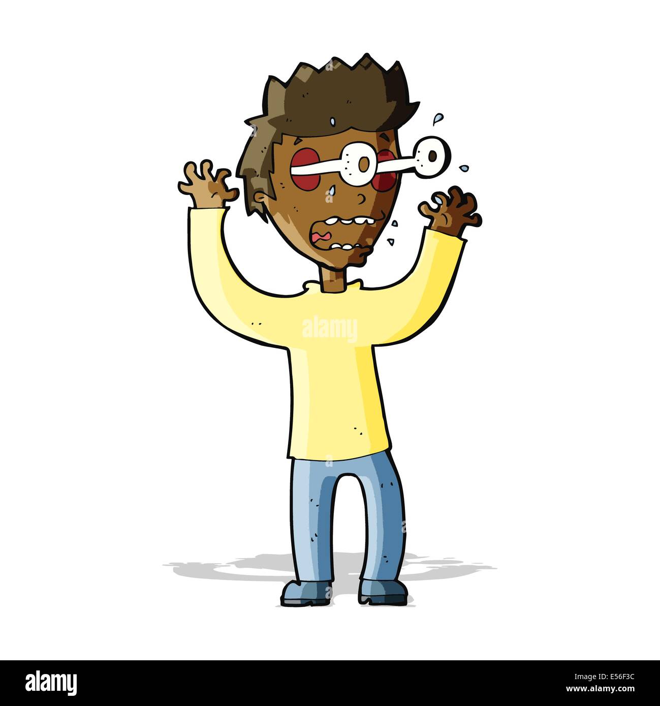 cartoon terrified man Stock Vector Image & Art - Alamy