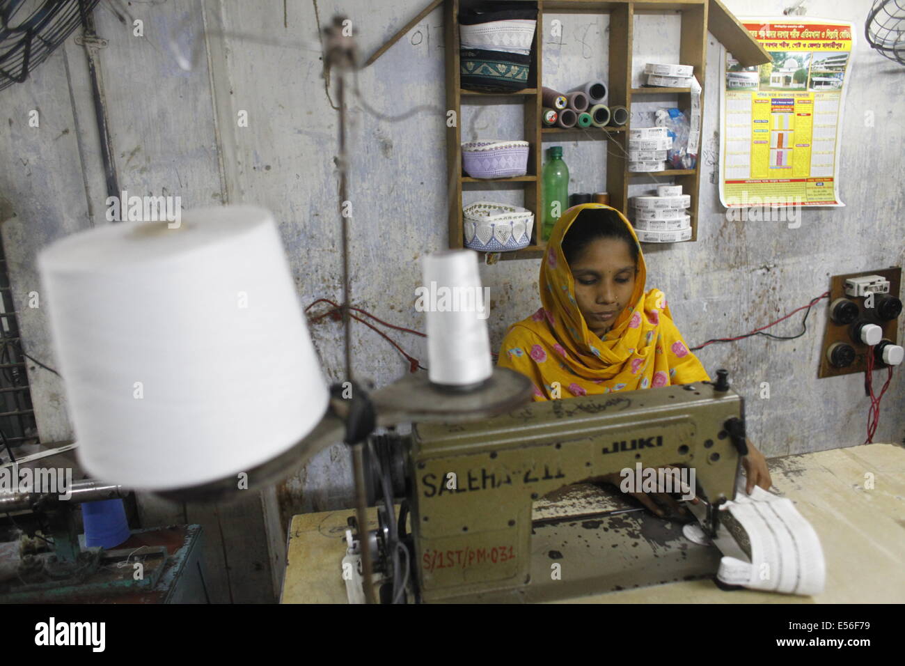 Worker making Islamic Tupi (cap) in a factory in Bangladesh on the ...