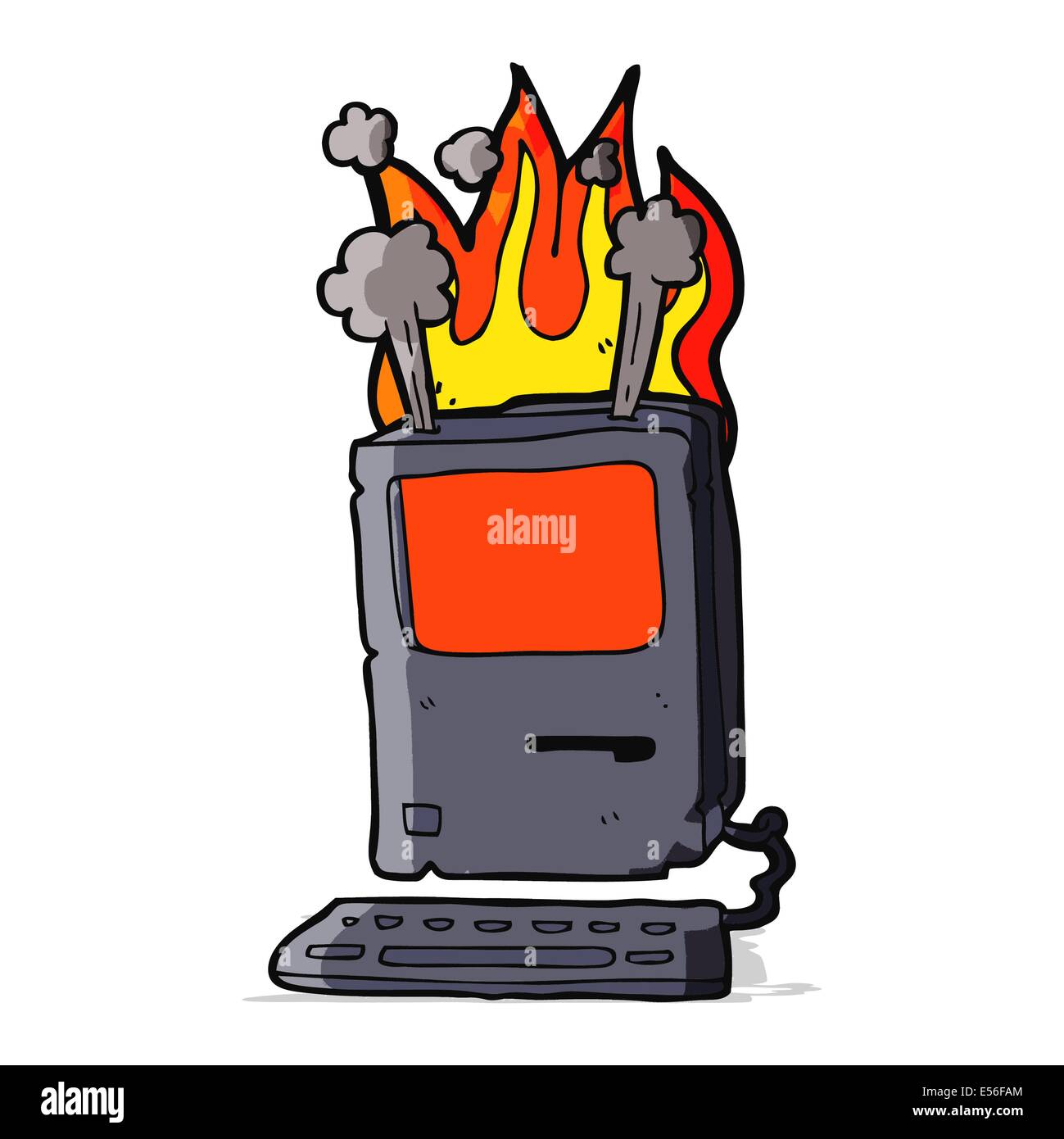 cartoon old computer Stock Vector Image & Art - Alamy