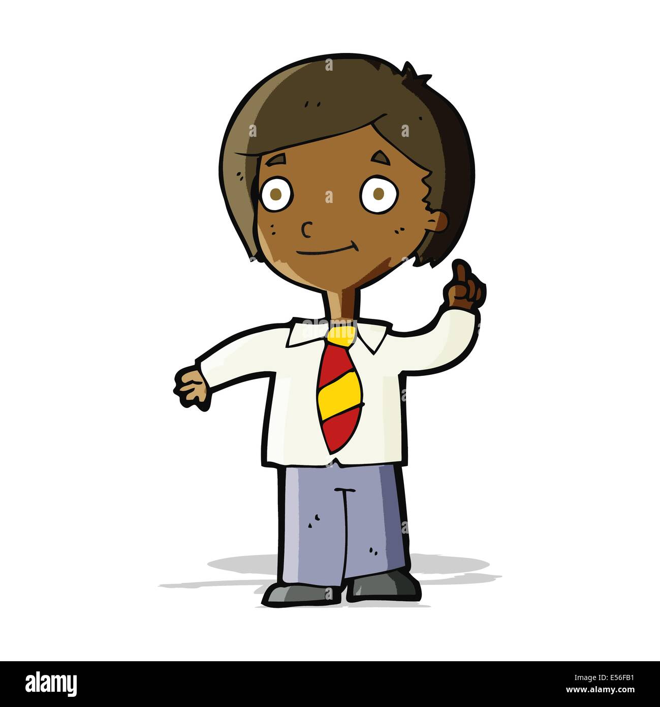 cartoon school boy answering question Stock Vector Image & Art - Alamy