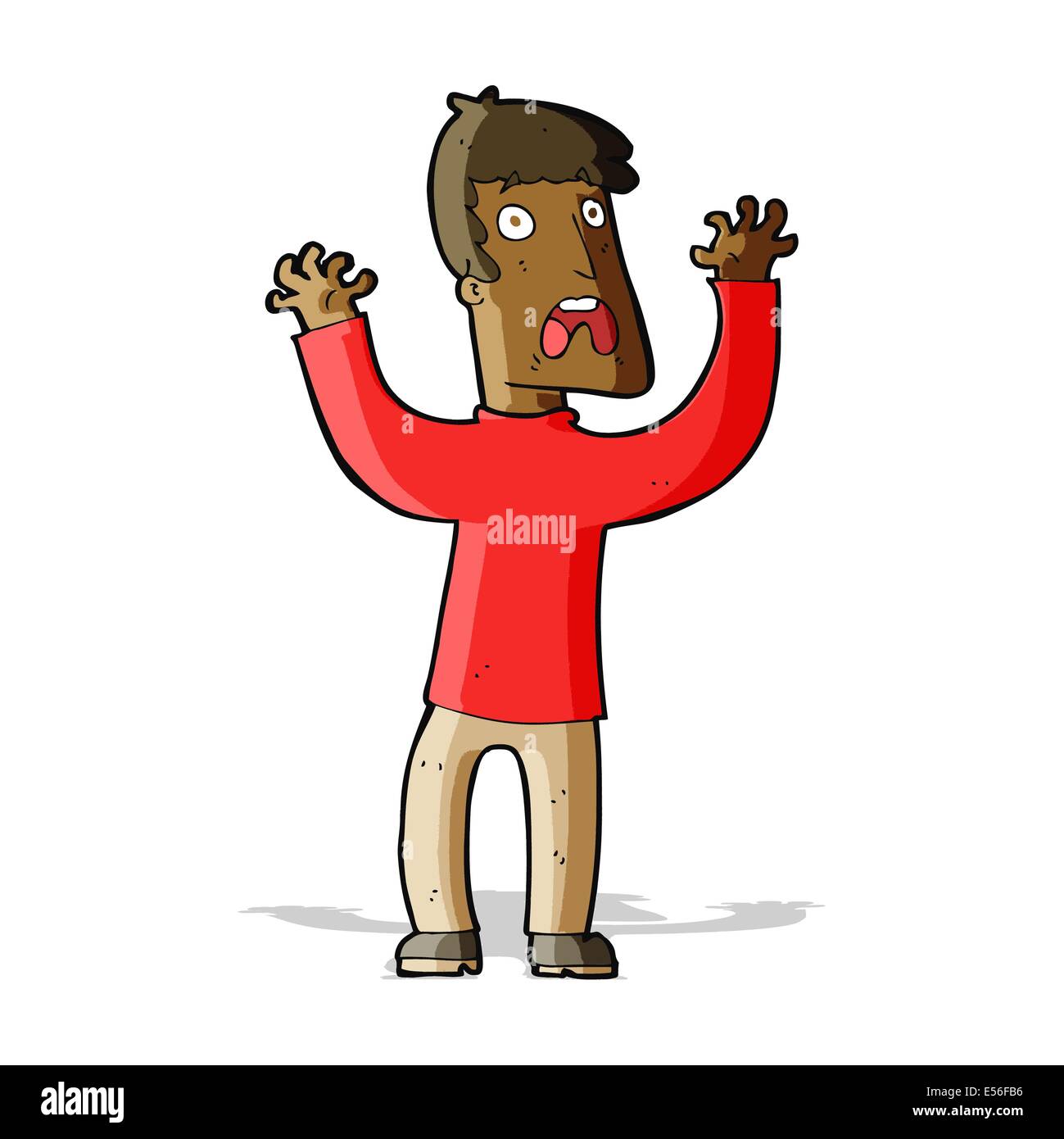 cartoon frightened man Stock Vector Image & Art - Alamy