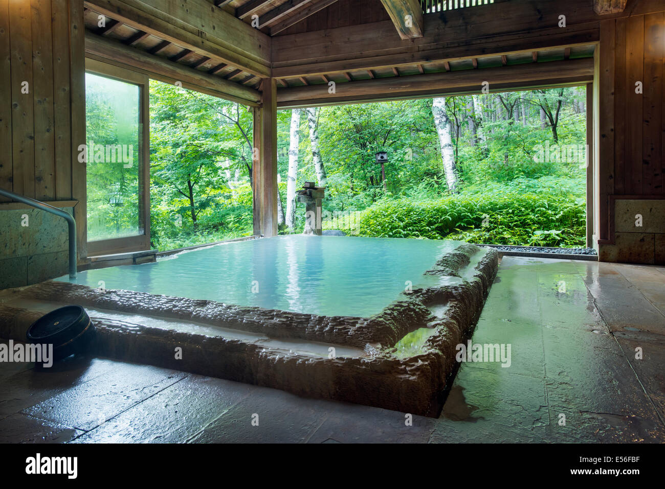 Typical Japanese rotenburo hotspring onsen. This is in Shirahone Onsen ...