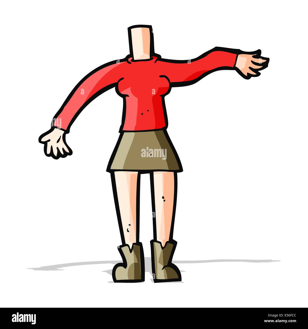 cartoon female body (add photos or mix and match cartoons Stock Vector ...