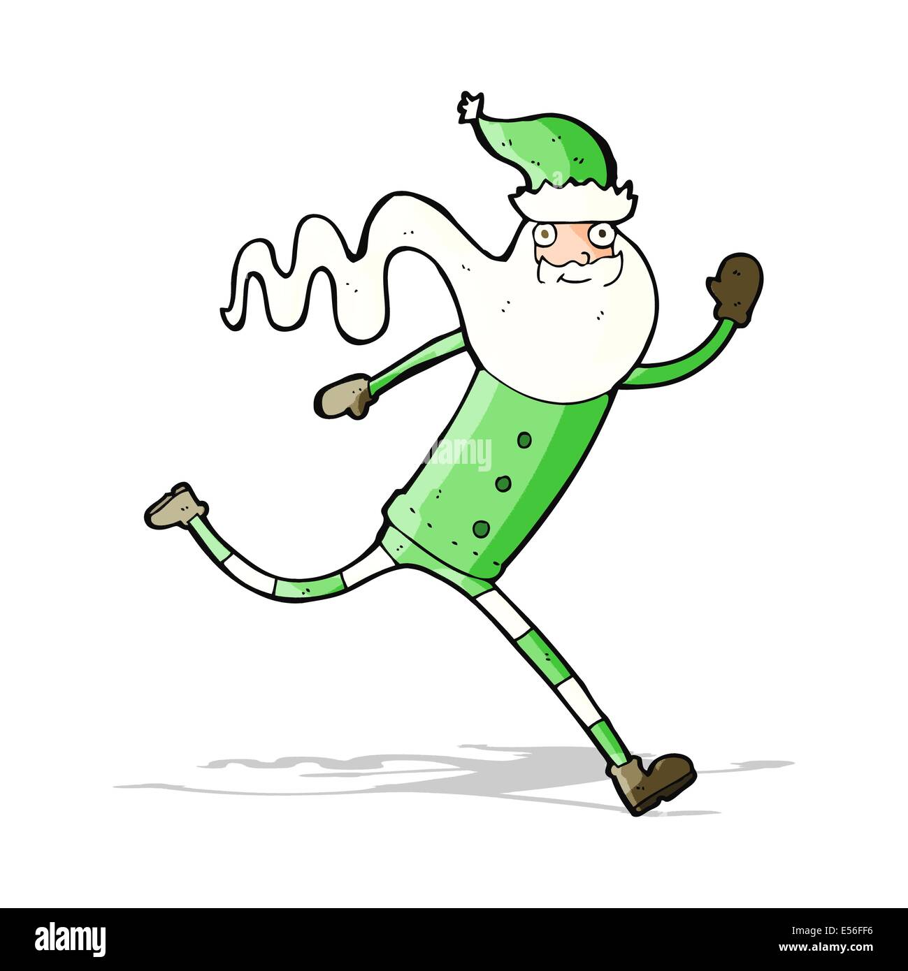 cartoon running santa Stock Vector Image & Art - Alamy