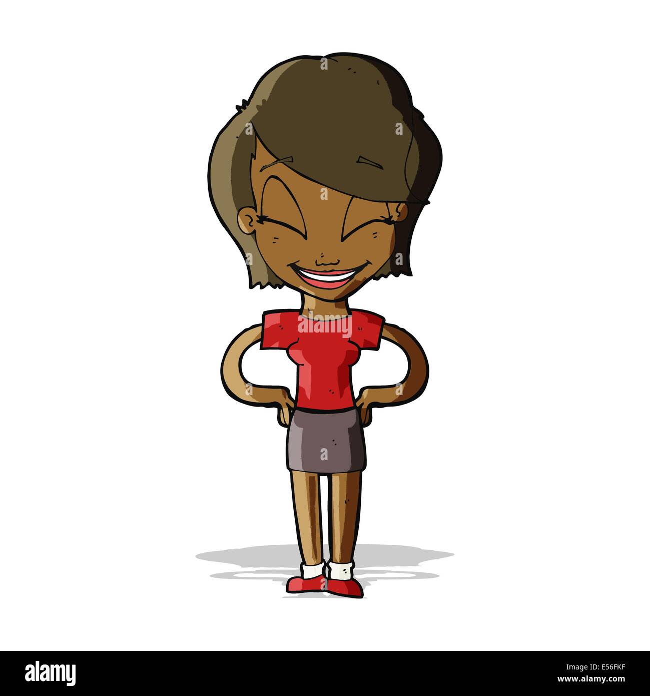 Cartoon woman hands on hips Stock Vector Images - Alamy