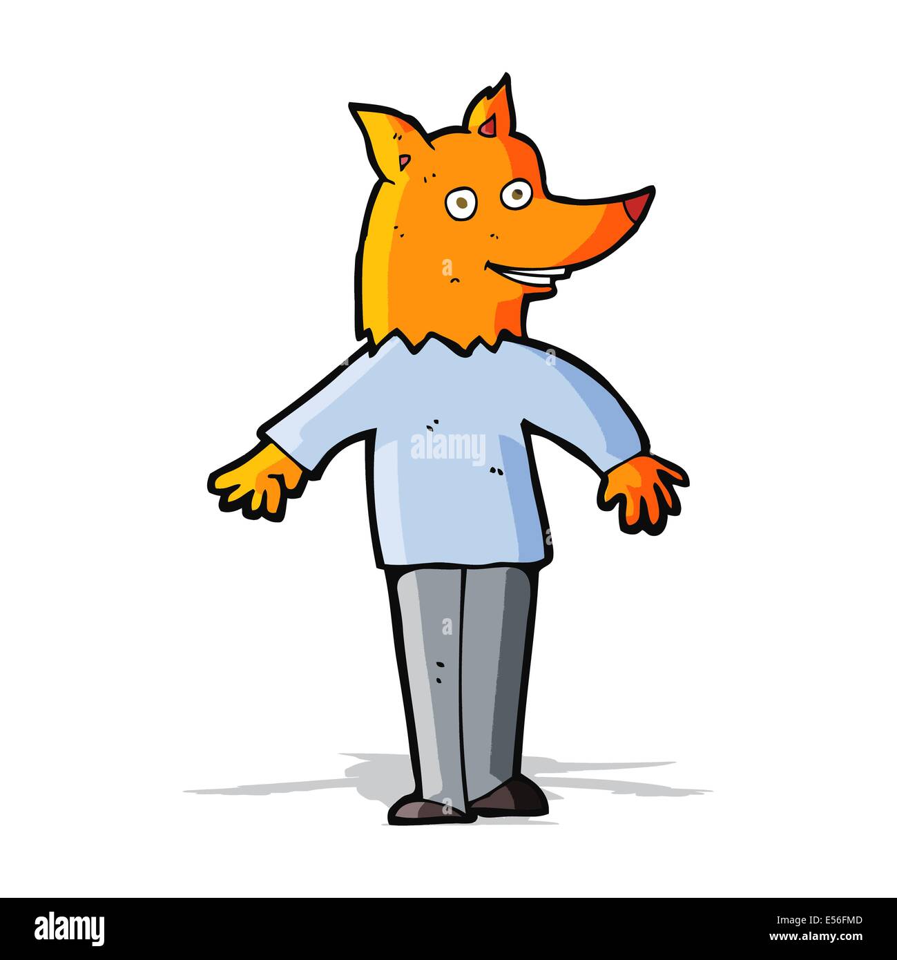 cartoon happy fox man Stock Vector Image & Art - Alamy