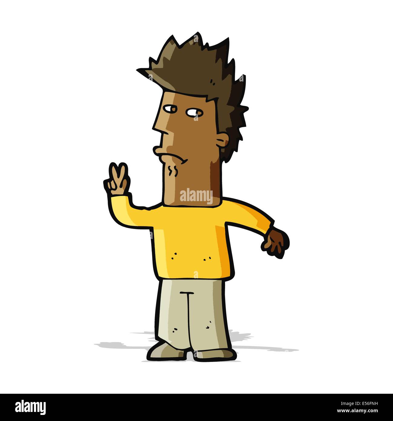 cartoon man giving peace sign Stock Vector Image & Art - Alamy