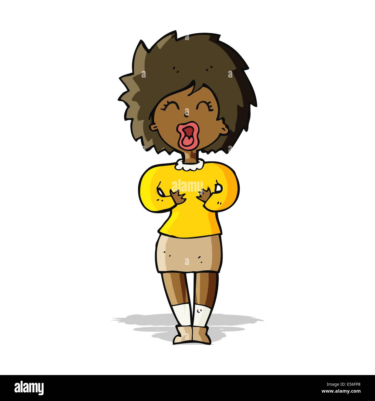 Screaming woman drawing Cut Out Stock Images & Pictures - Alamy