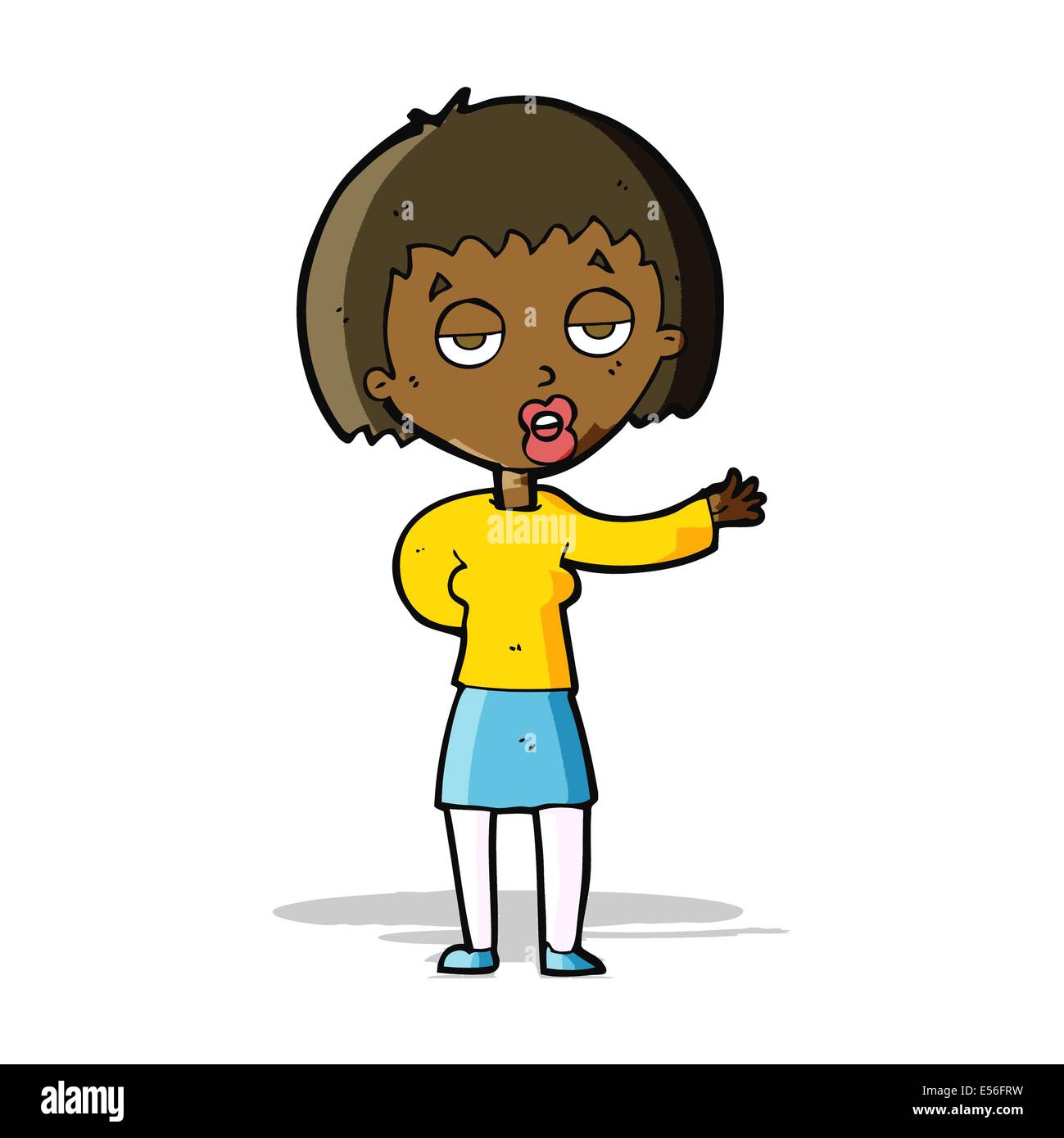 cartoon bored woman Stock Vector Image & Art - Alamy